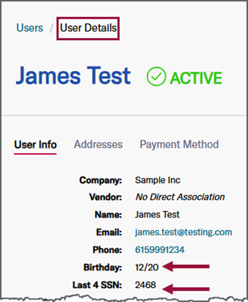 Adding/Updating an SSN /DOB – Corpay